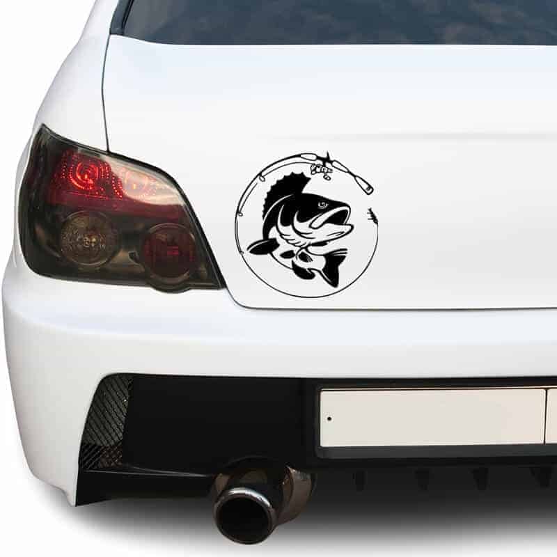 Aufkleber für Fischer Fisch und Angelrute - Gogashop